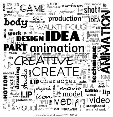 3 Web Designer Animated Word Cloud Text Design Animation Images Stock