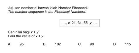Solved Jujukan Nombor Di Bawah Ialah Nombor Fibonacci The Number Sequence Is The Fibonacci