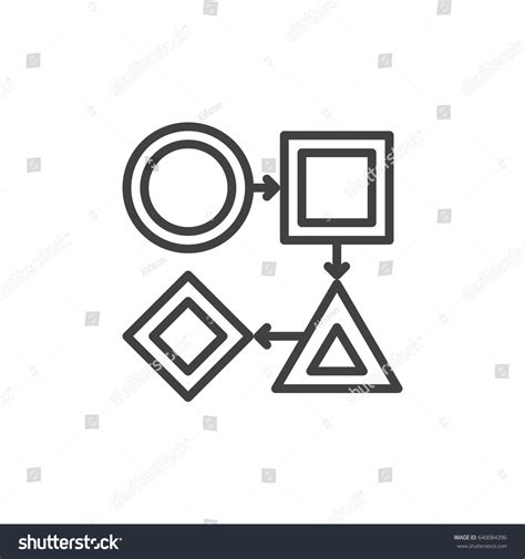 Workflow Line Icon Outline Vector Sign Stock Vector Royalty Free 640084396
