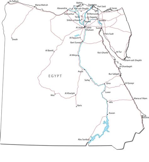 Printable Upper Egypt Map Free Download And Print For You