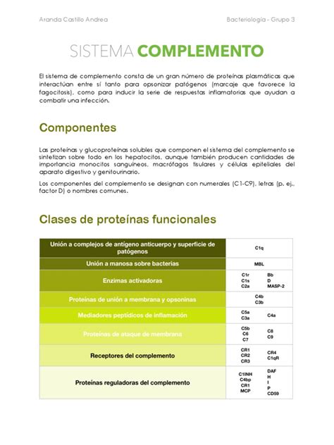 Sistema Complemento Pdf Sistema Complementario Inmunología