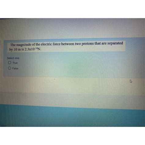 Solved The Magnitude Of The Electric Force Between Two