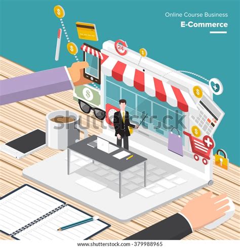 Isometric Flat Design Concepts Ecommerce Crowdfunding Stock Vector Royalty Free 379988965