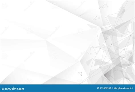 Abstract White Tine Polygonal With Connected Lines And Dots Template Technology Science