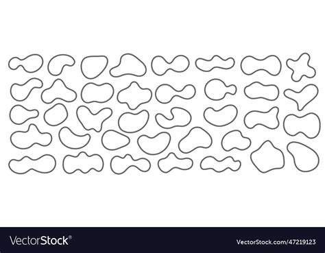 Organic Blob Shapes Set Amorphous Liquid Elements Vector Image