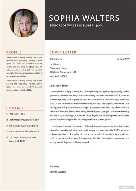 Senior Java Developer Resume Template Word Apple Pages Psd