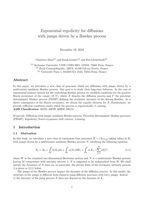 pdf exponential ergodicity for diffusions with jumps driven by a