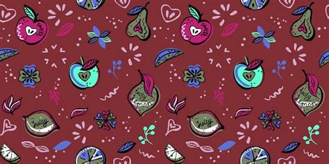 Premium Vector Vegan Style Seamless Vector Pattern W Template