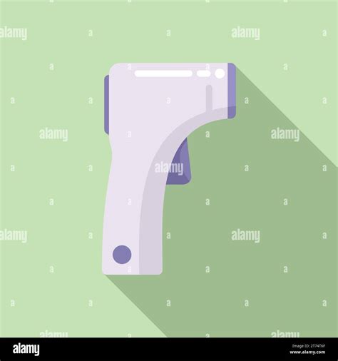 Heat Laser Thermometer Icon Flat Vector Measure Scan Temperature Health Test Care Stock Vector
