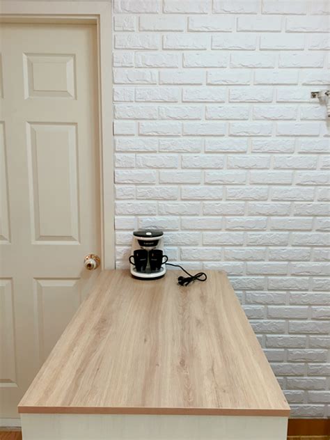 신혼집 셀프 인테리어 주방 벽 퍼니월 입체타일로 카페처럼 꾸미기 네이버 블로그