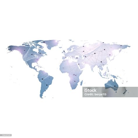 글로벌 기술 네트워킹 개념과 템플릿 세계 지도 벡터 글로벌 네트워크 연결입니다 디지털 데이터 시각화입니다 라인 총입니다 큰