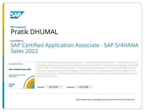 Pratik Dhumal On Linkedin Capgemini Sapconsultants Sapcertification Sapsd Saps