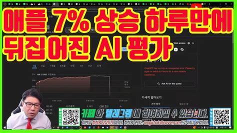 애플 7 상승 하루만에 뒤집어진 Ai 평가 Youtube
