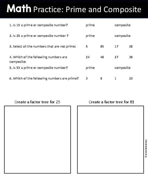 Notes And Practice Prime And Composite By Msmartinelementary Tpt