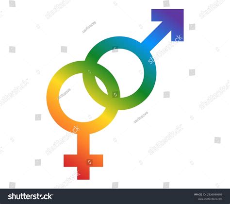 Graphical Gradient Rainbow Male Female Symbols Stock Vector Royalty