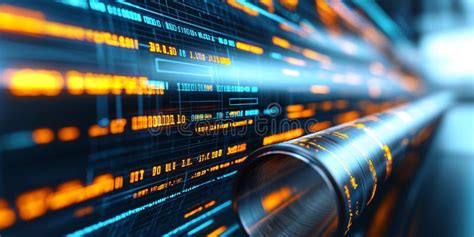 Futuristic Data Stream Digital Pipeline Technology Background Stock Illustration Illustration