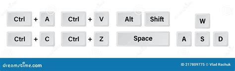 Computer Key Combinations Set Of Key Combitations Command Set Icons Click Button Computer