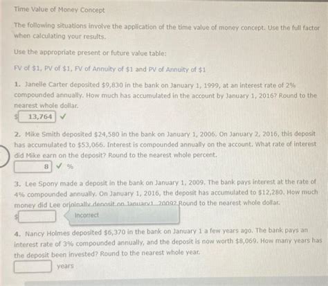 Solved Time Value Of Money Concept The Following Situations
