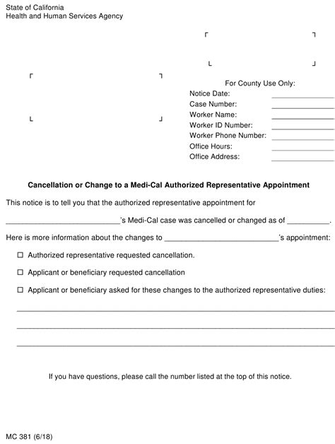 Medi Cal Authorized Representative Form
