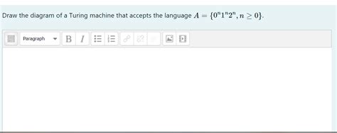 solved draw the diagram of a turing machine that accepts the