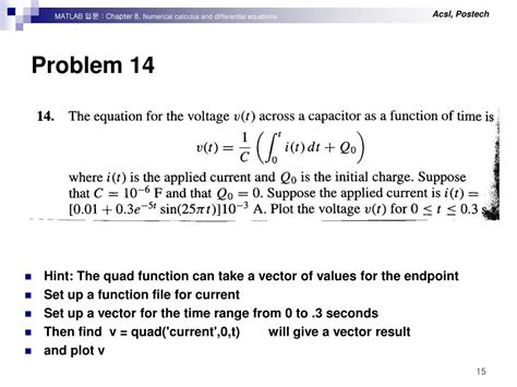 PPT MATLAB 입문 CHAPTER Numerical calculus and differential equations PowerPoint Presentation
