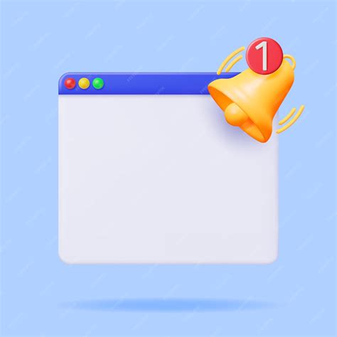 Premium Vector 3d Notification Popup With Bell Icon