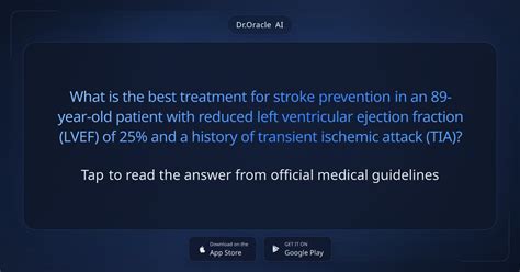What Is The Best Treatment For Stroke Prevention In An 89 Year Old