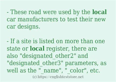 In Sentence Examples Of Local Englishteststore Blog