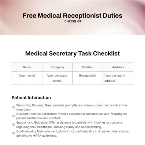 Free Pre Surgery Checklist Template To Edit Online