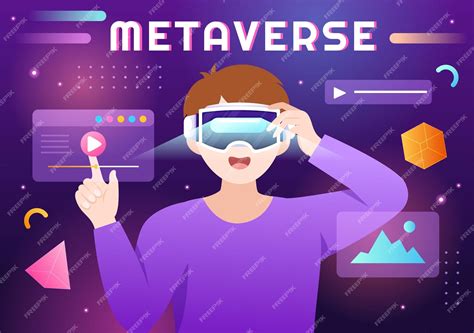 Premium Vector | Metaverse digital virtual reality technology wears vr ...