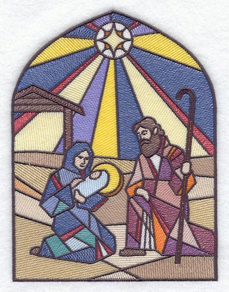 Nativity Stained Glass Embroidery Library