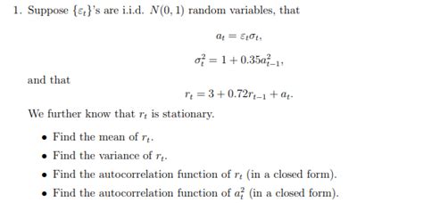 Solved 1 Suppose {t}s Are I I D N 0 1 Random Variables
