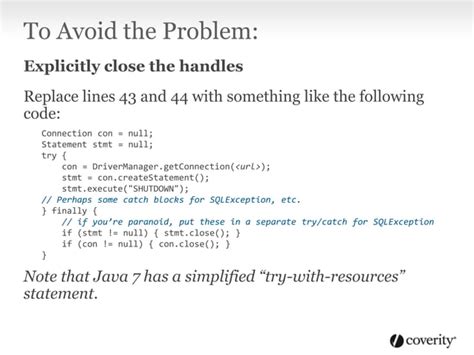 Resource Leaks In Java PPT