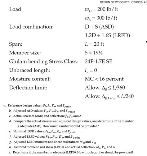 Solved A Reference Design Values Fb Fv Ex And Ey Min B Chegg Com