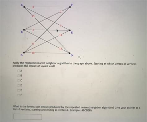 Solved B 10 Apply The Repeated Nearest Neighbor Algorithm To
