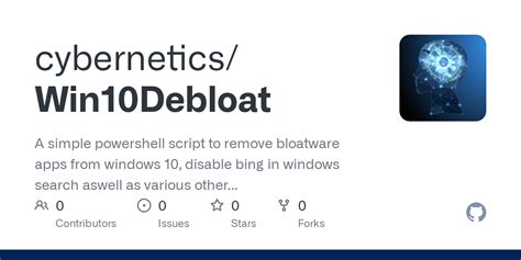 Github Cybernetics Win Debloat A Simple Powershell Script To Remove Bloatware Apps From