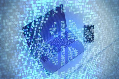close up of abstract blue binary coding hologram with dollar outline on