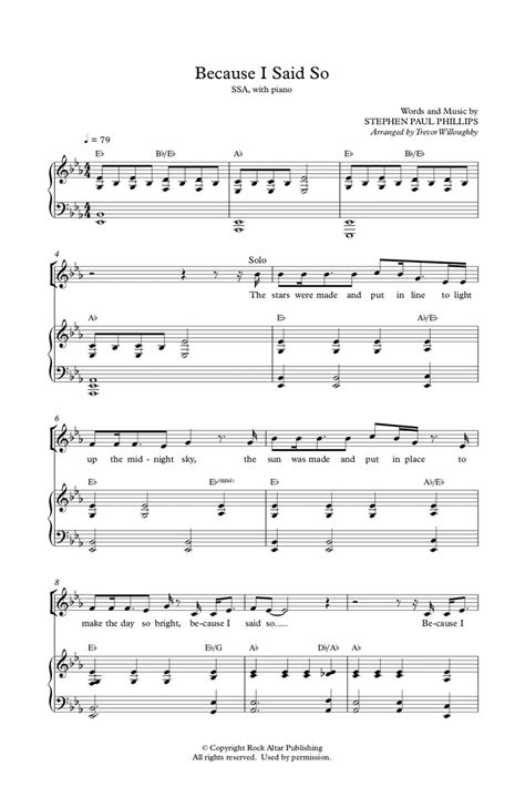 Because I Said So Sheet Music Heartland Baptist Bookstore