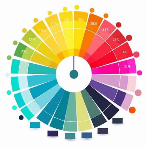 Pie Chart With 10 To 20 Steps Colorful Diagram Premium Ai Generated Image
