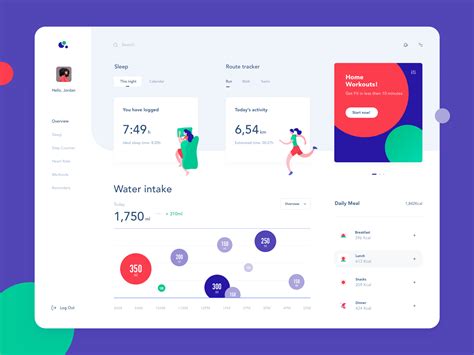 Health Dashboard Illustration Activity Web Design Dashboard Design Web Design Typography