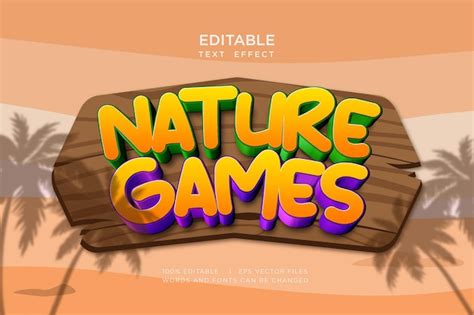 premium vector nature 3d editable text effect