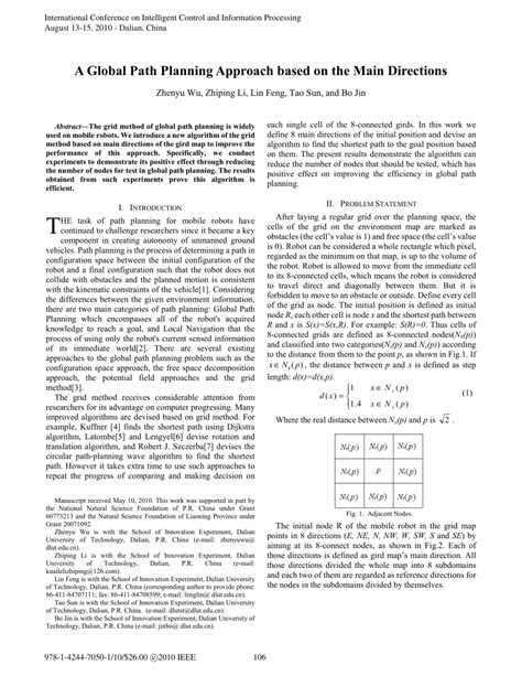 Pdf A Global Path Planning Approach Based On The Main Directions