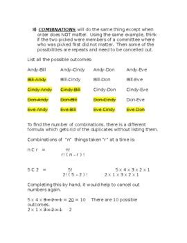 Probability Unit By Diane Page Teachers Pay Teachers