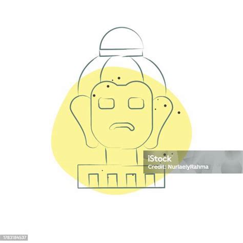 아이콘 아티팩트 선사 시대 상징과 관련이 있습니다 색상 별점 스타일 심플한 디자인 편집 가능 간단한 일러스트레이션 개체 그룹에