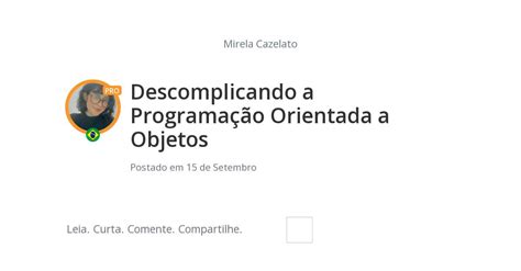 Descomplicando A Programação Orientada A Objetos