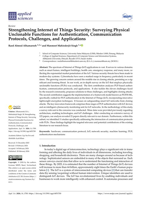 Pdf Strengthening Internet Of Things Security Surveying Physical