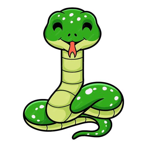 Premium Vector Cute Green Tree Python Cartoon