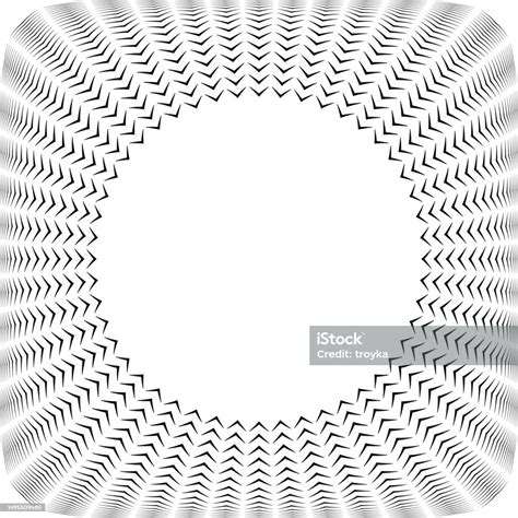 Abstract Geometric Radial Pattern For Decorative Circle Frame Stock Illustration Download