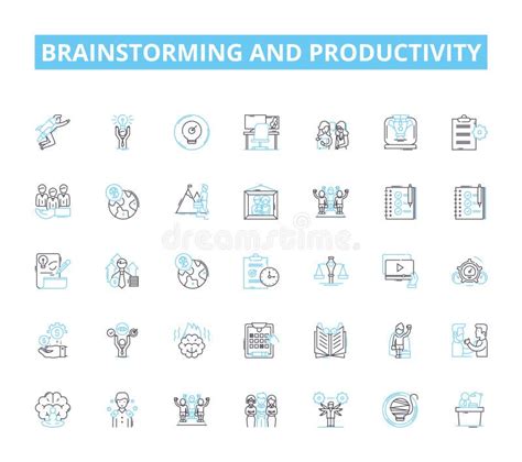 Brainstorming And Productivity Linear Icons Set Innovation Creativity Collaboration Ideas