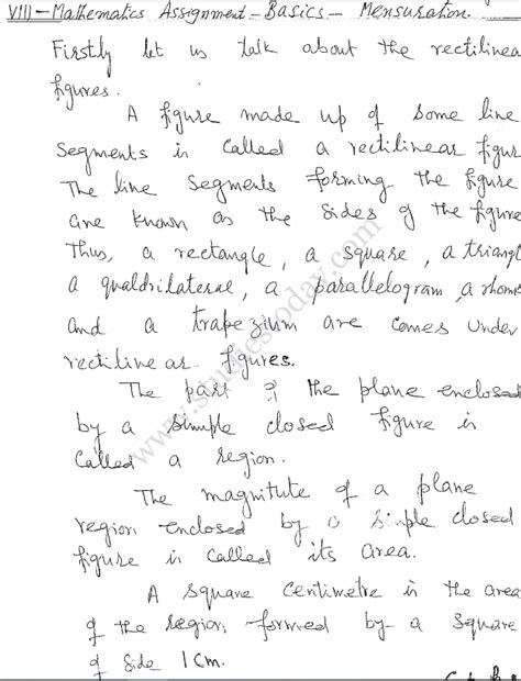 Cbse Class 8 Mathematics Mensuration Notes